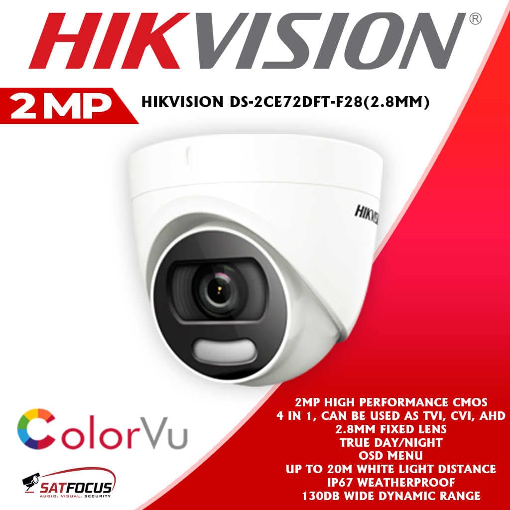 HIKVISION AHD 2MP ColorVu CCTV Camera package - SatFocus Security